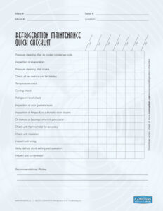 Refrigeration Checklist Thank You - Icemasters